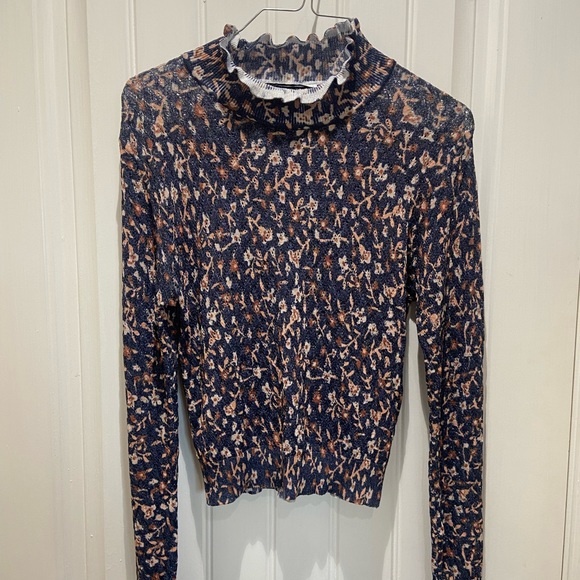 Zara | Sweaters | Zara Floral Turtle Neck | Poshmark